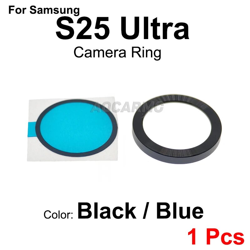Aocarmo для Samsung Galaxy S25 Ultra SM-S938U/F/0/B S25U кольцо объектива задней Black Blue--1Pcs