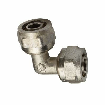 Уголок обжимной для металлопластиковых труб AQUALINK 16x16 (90 )