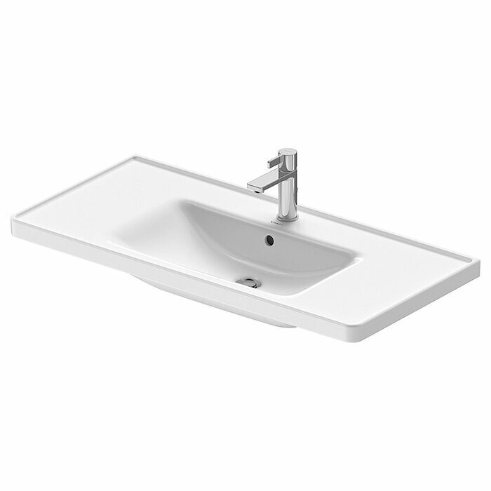 Раковина Duravit D-Neo 23671000001 100.5х48см, накладная, с переливом, 1 отв, WonderGliss, цвет белый