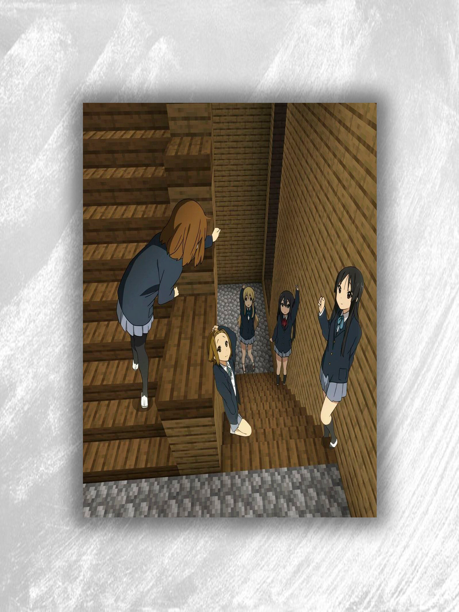 Плакат-мем "Майнкрафт K-ON" А4 (32 см х 23 см)