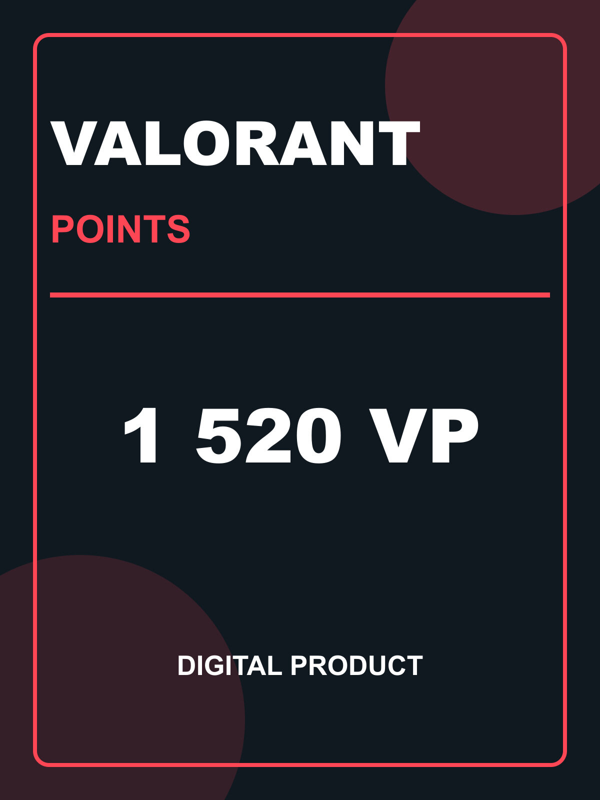 Игровая валюта Valorant Points (VP) - 1520 Valorant Points (VP), Валорант Поинты