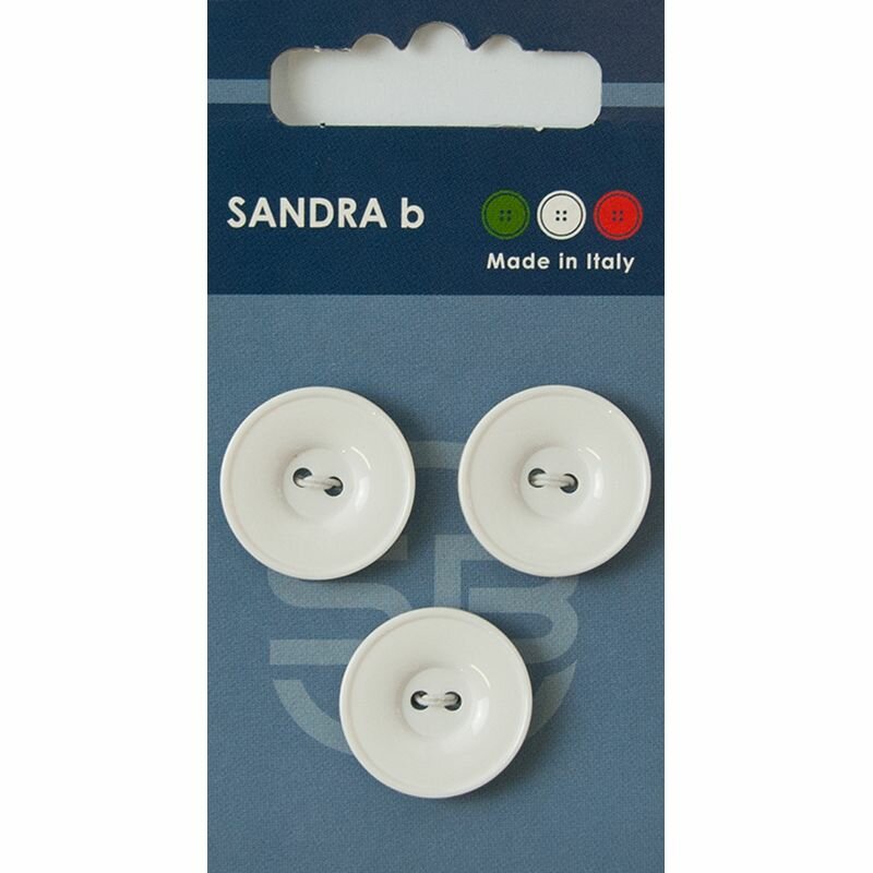 Пуговицы Sandra b Белые, пластик, 3 шт