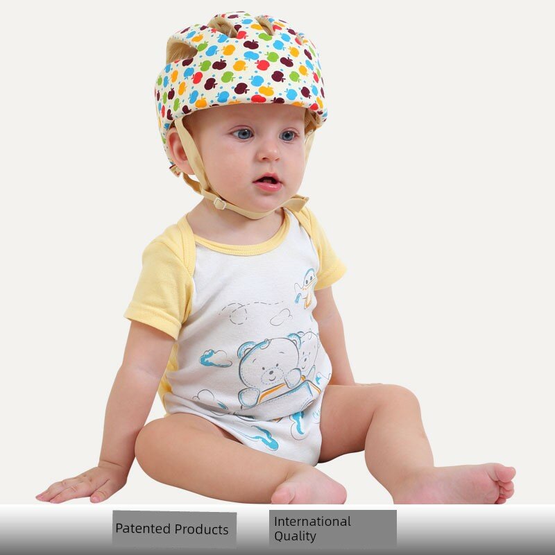 Детский шлем от падений, легкий, дышащий, безопасный для детей 1-3 лет, цвет яблони, размер E/F 43-53см