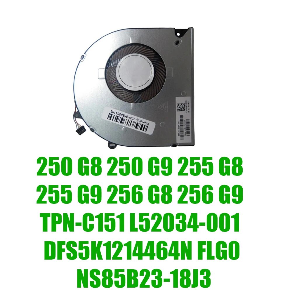 Охлаждающий вентилятор для ноутбука HP 250 G8-G9 255 G8-G9 256 G8-G9 RTDPART 5В