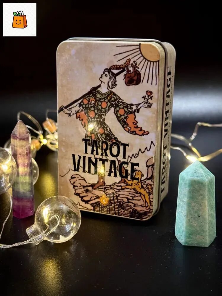 Винтажное Таро в железной коробке/Vintage Tarot 78 карт