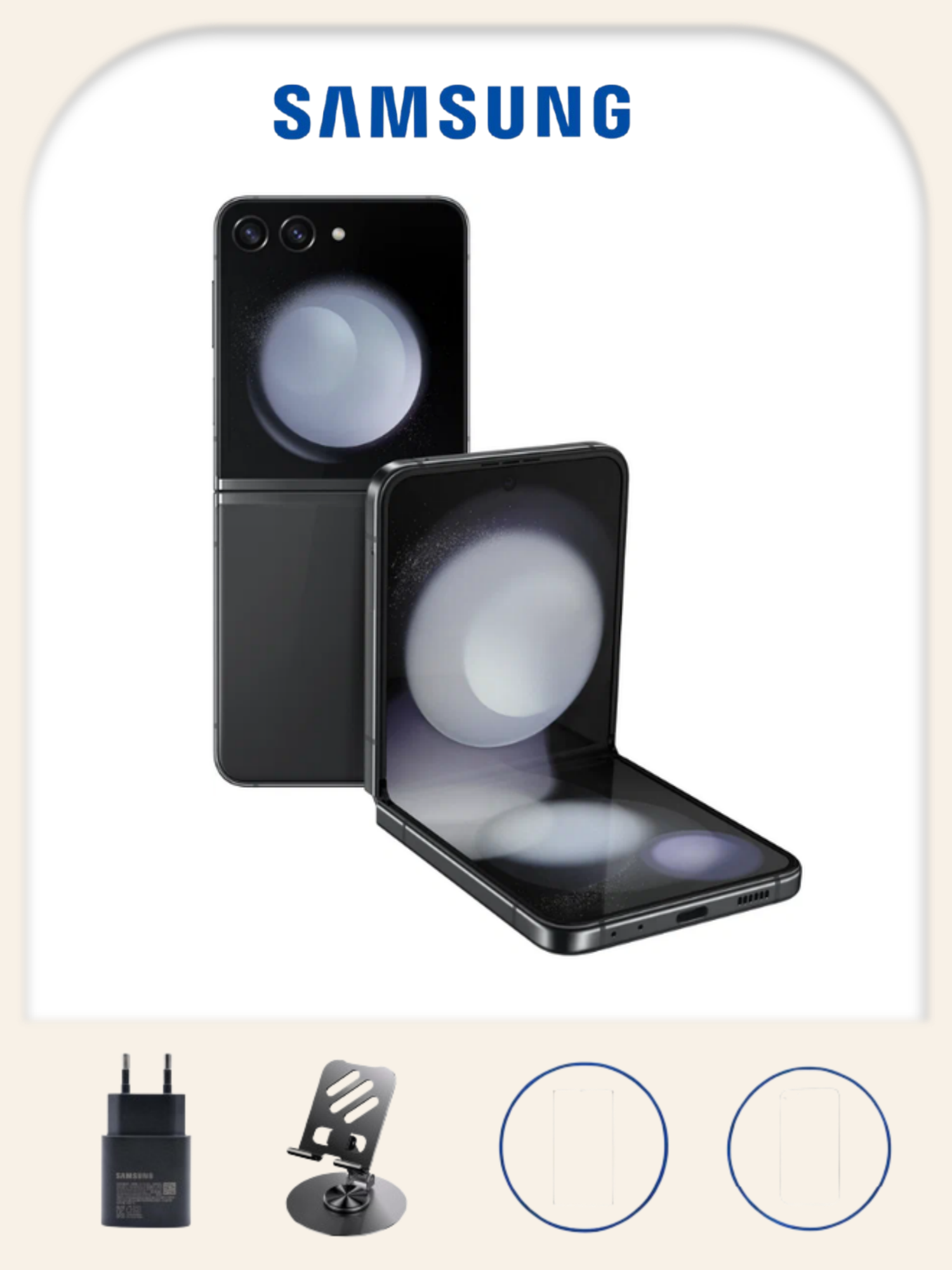 Смартфон Samsung Galaxy Z Flip5 8/256 ГБ, nano SIM + eSIM, черный