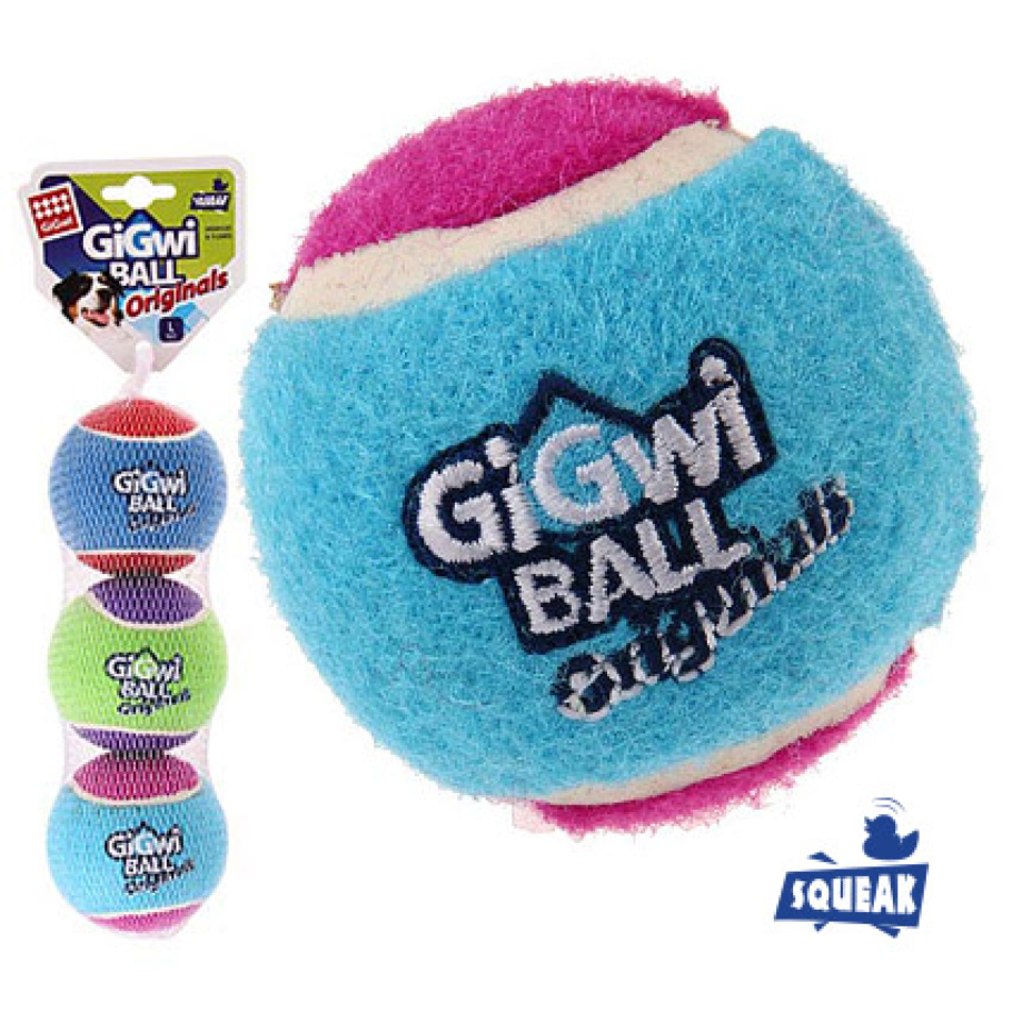 Игрушка для собак GiGwi / ГиГви Три мяча с пищалкой, размером 80х80х80мм / зоотовары для животных