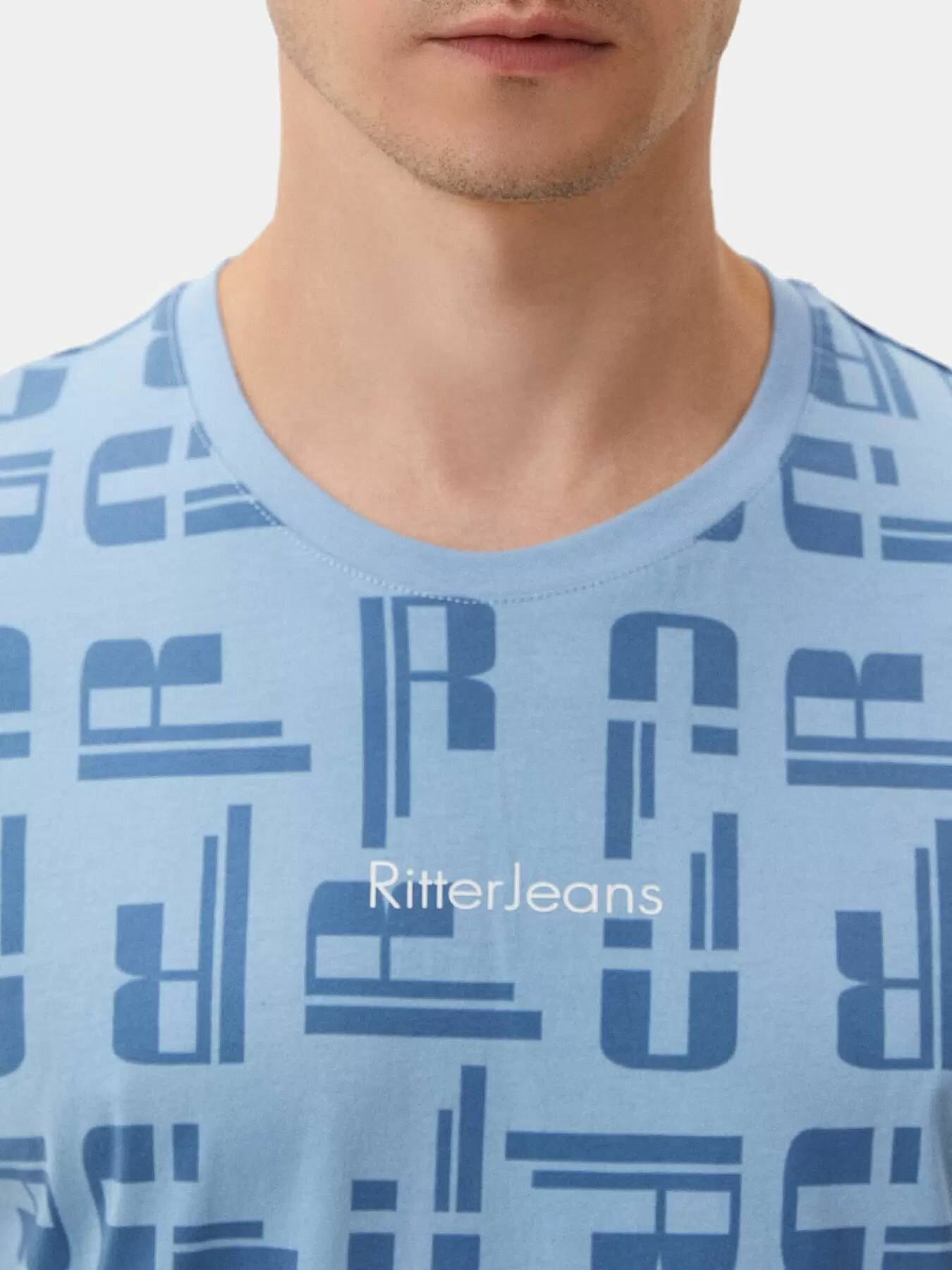 Футболка Ritter jeans, размер 54, голубой — фото 1
