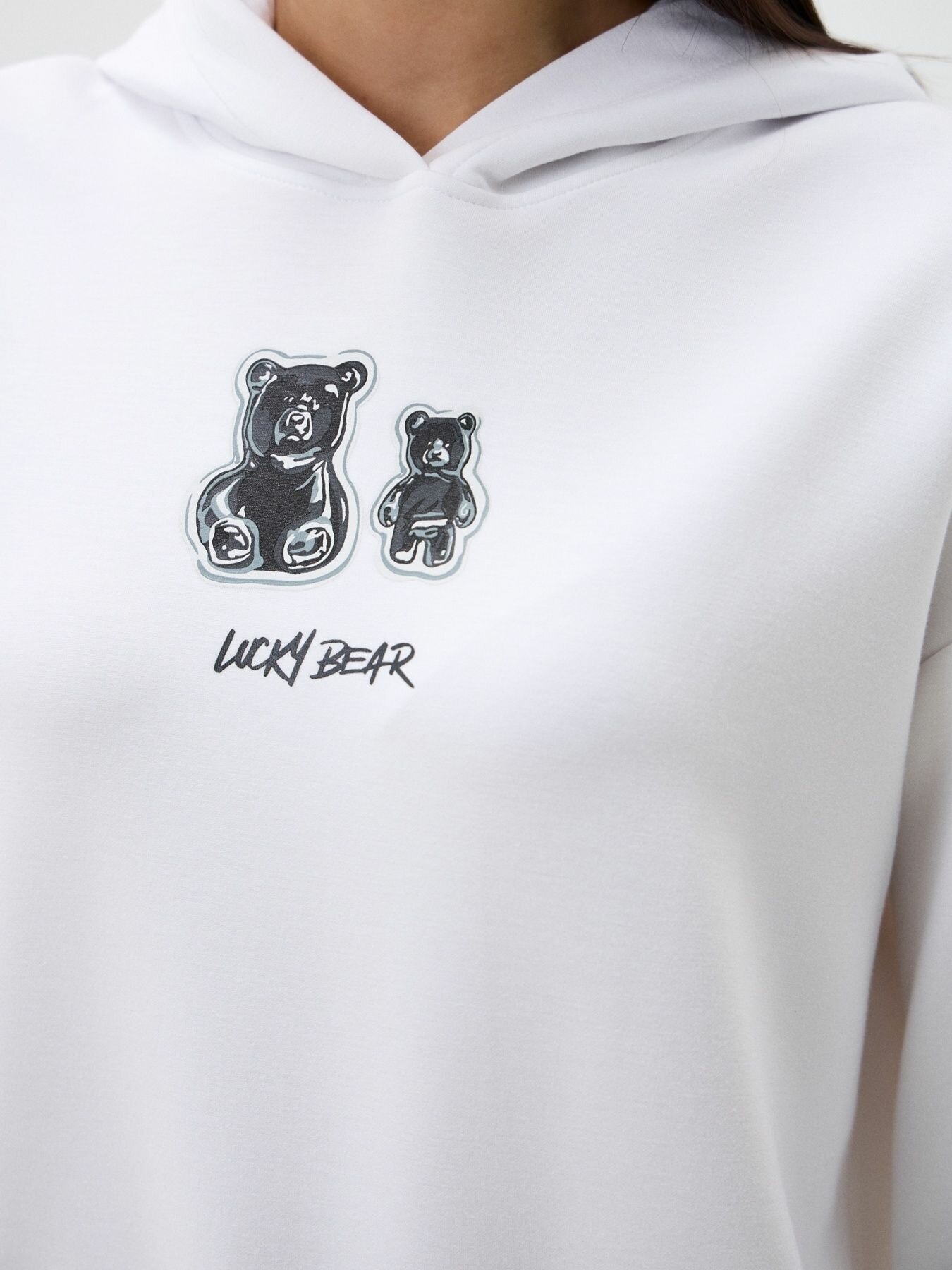 Худи Lucky Bear Весна-лето 2025, размер M, , белый — фото 1