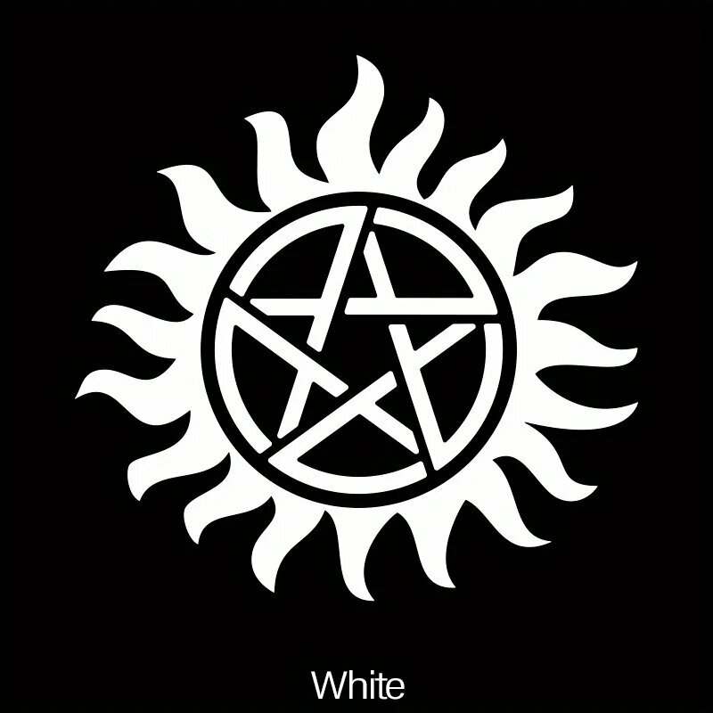 Наклейка на авто "Pentacle" White 12x12 см