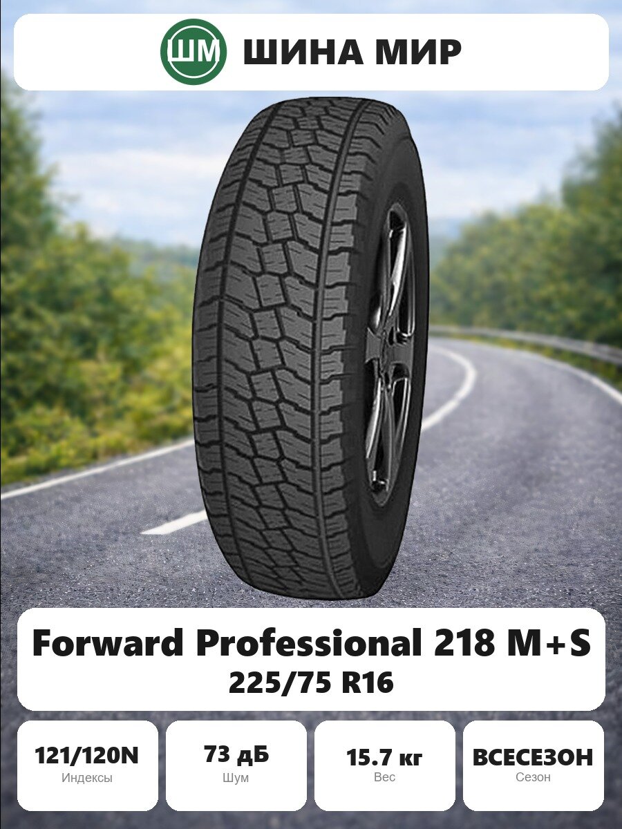 Шина Forward Professional 218 M+S 225/75 R16 121/120N Всесезонная Нешипованная