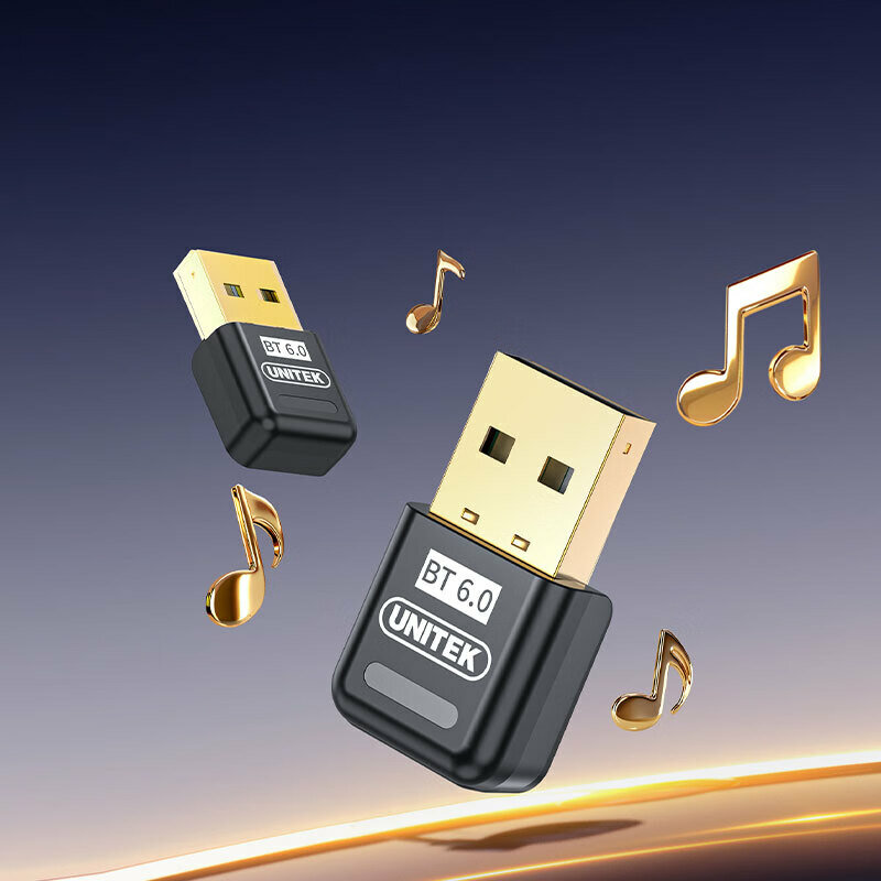 UNITEK Bluetooth Adapter 6.0 USB беспроводной приемник для клавиатуры, мыши, наушников и колонок - готов к