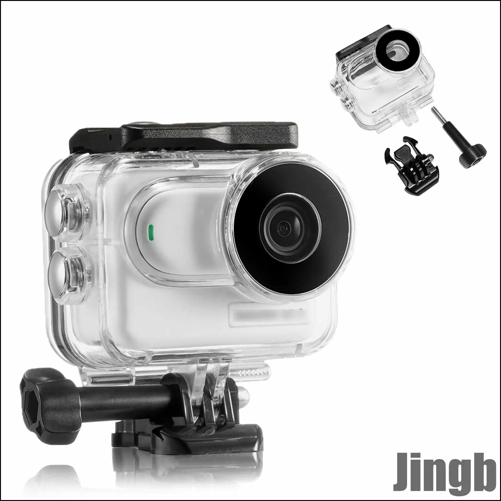 Водонепроницаемый кейс чехол для Insta 360 GO 3 GO 3S , погружение до 60 метров Underwater Depth Diving Case с базовым адаптером и винтом