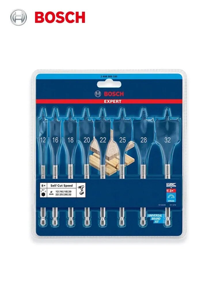 Столярные сверла Bosch Expert 8 шт. перовые по дереву