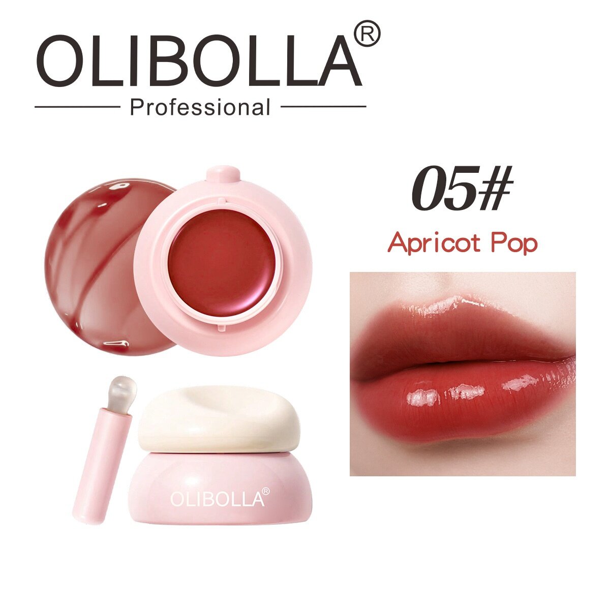 Макияж OLIBOLLA Water Light Jelly для губ в горшочке с медом 05#ApricotPop>3.5g