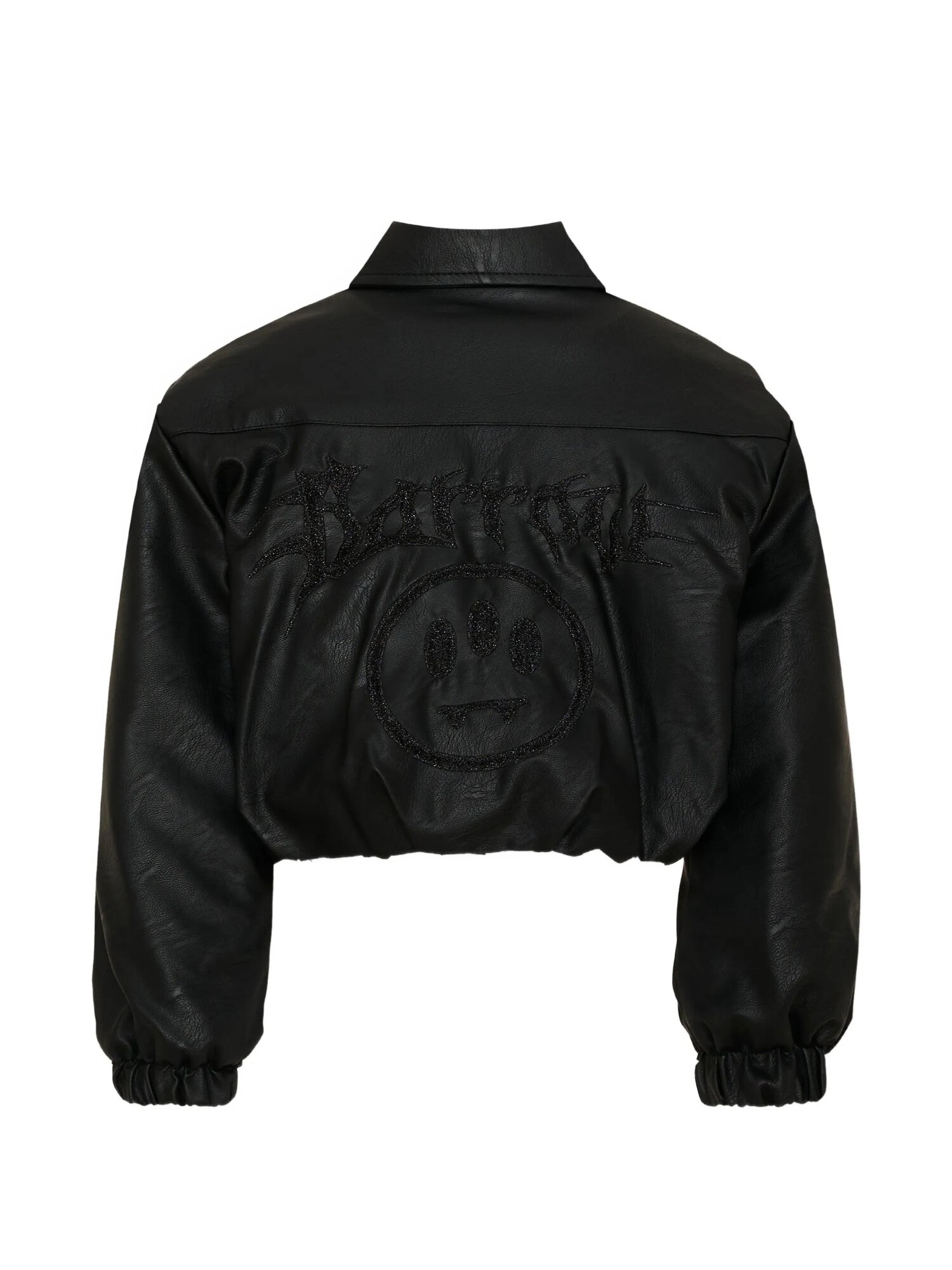 Куртка BARROW Logo-embroidered cropped jacket, размер 4 года, черный/серый металик — фото 1