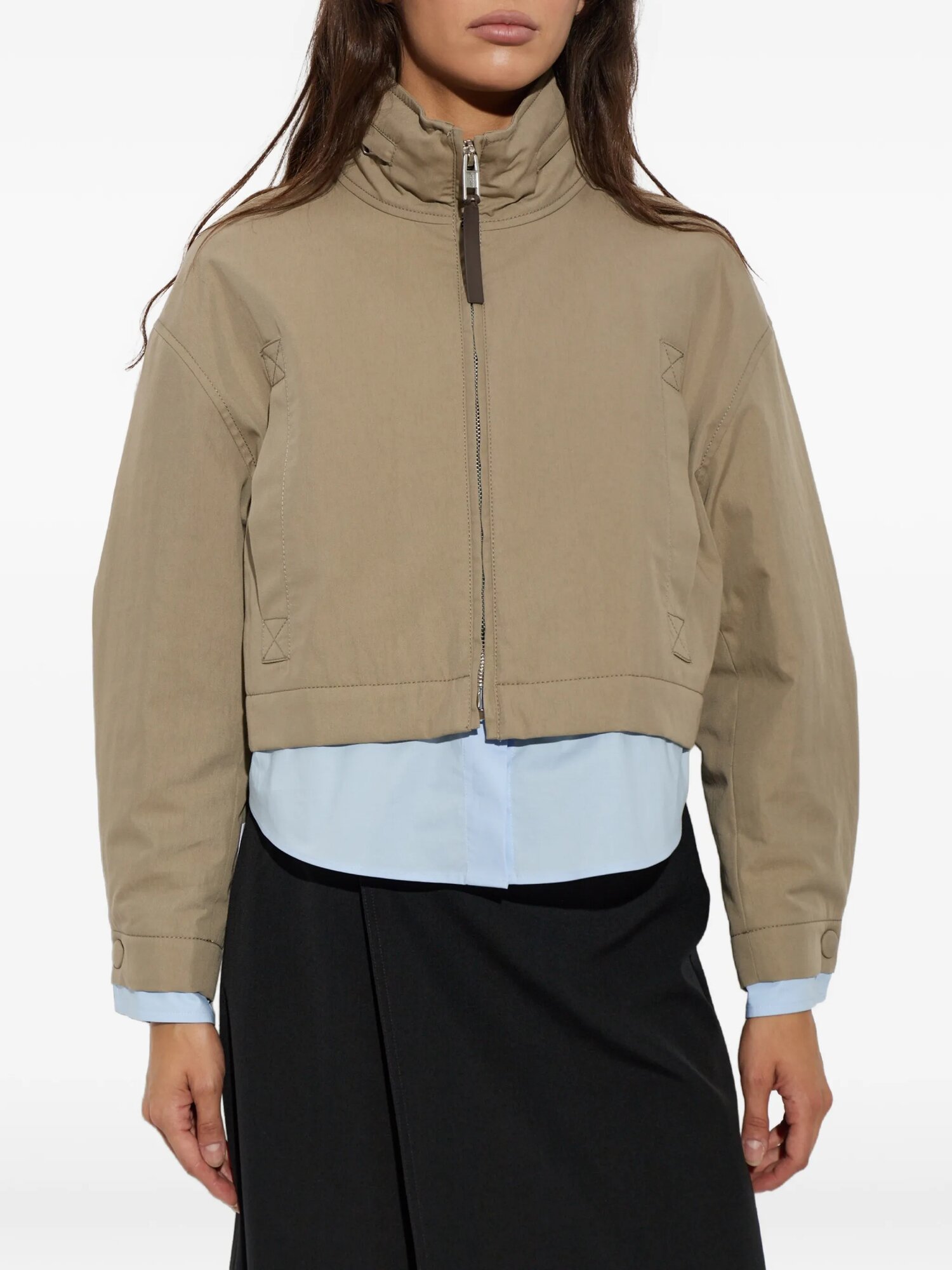 Куртка MOSCHINO High-neck cropped jacket, размер 42 — фото 1