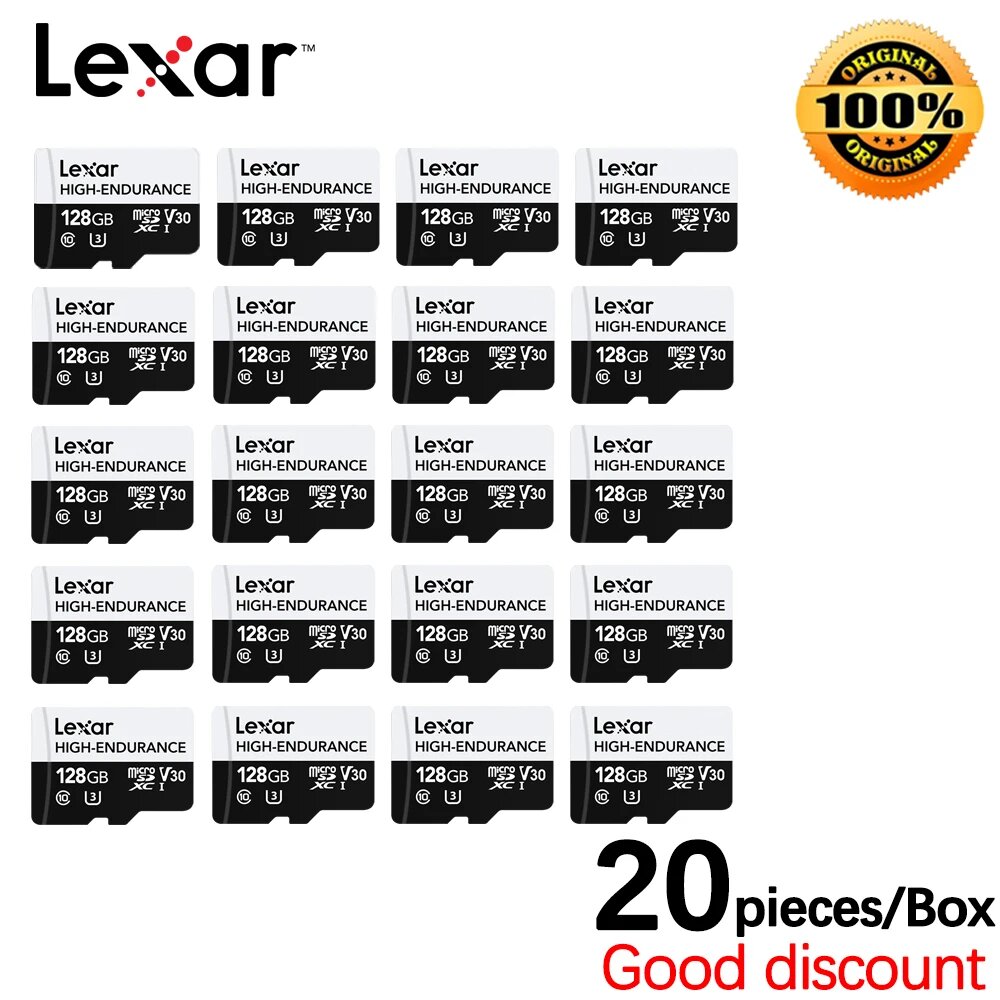 Lexar HIGH-ENDURANCE microSD карта памяти 32/64/128 ГБ 128GB-20PCS