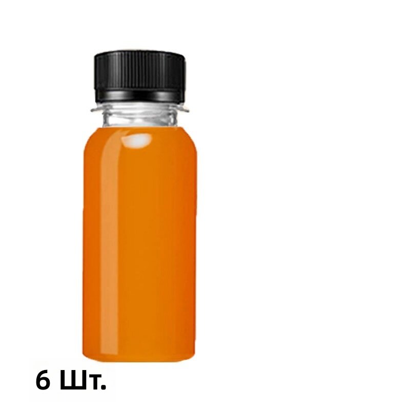 6 прозрачных бутылочек для сока 5 oz с чёрными крышками, герметичные многоразовые мини-бутылки для путешествий, подходят для соков, смузи и напитков