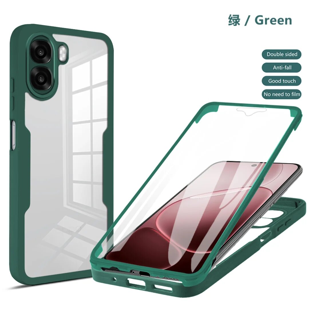 Прозрачный противоударный чехол 360° для Poco X8 Pro Max M8 F8 X7 M7 X6 M6 F6 X5 F5 Pro с защитой экрана (чехол-накладка)