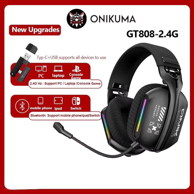 Беспроводные игровые наушники Onikuma GT808