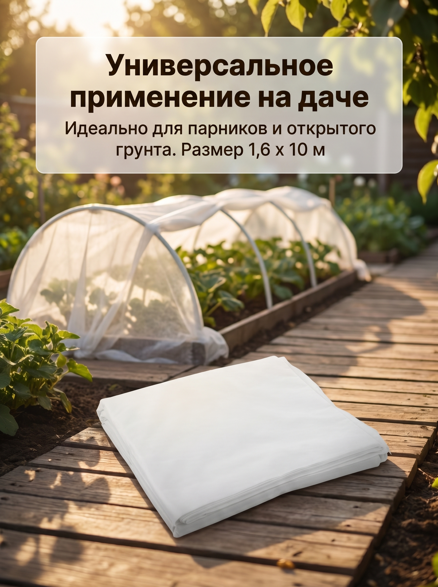 Укрывной материал спанбонд для грядок 1,6*10 м, Termico, черный
