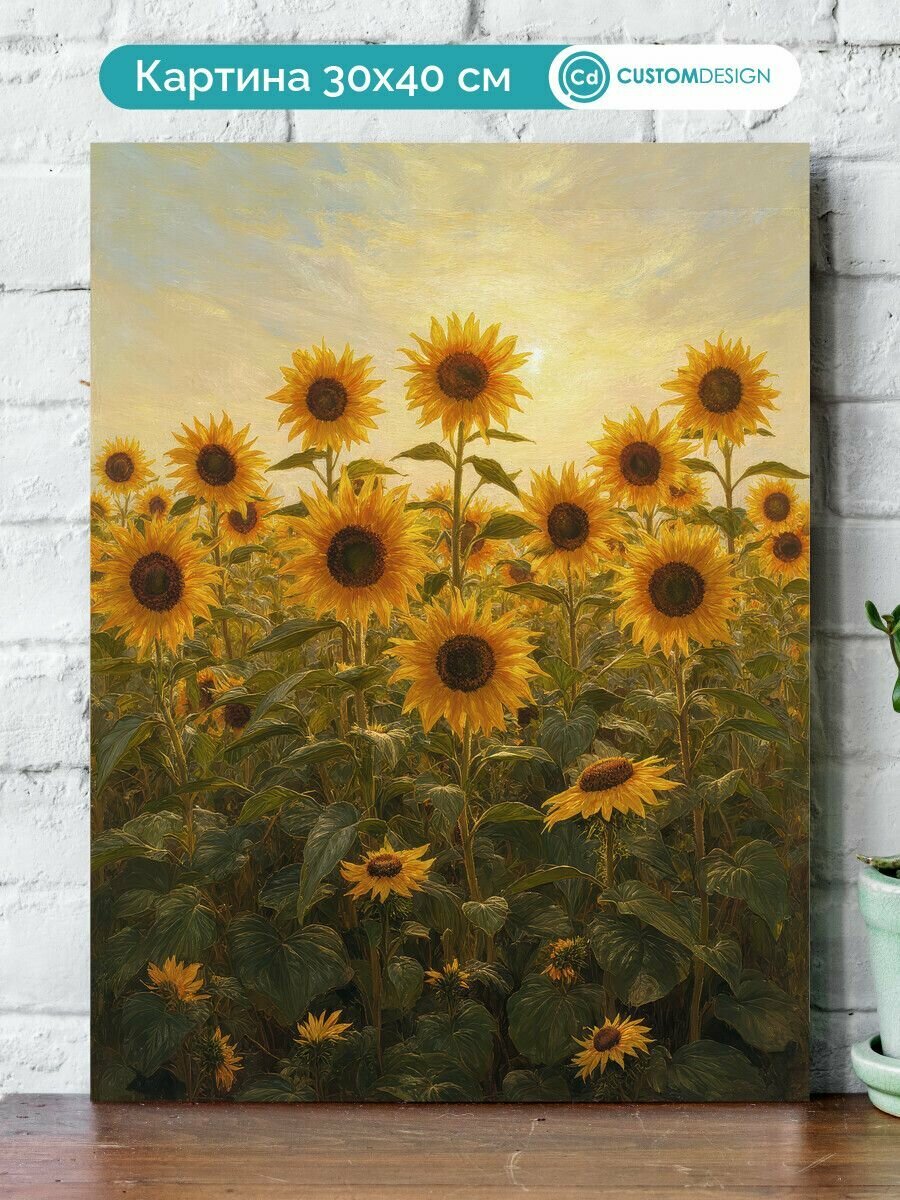 Картина на стену для интерьера Подсолнухи 30x40 см