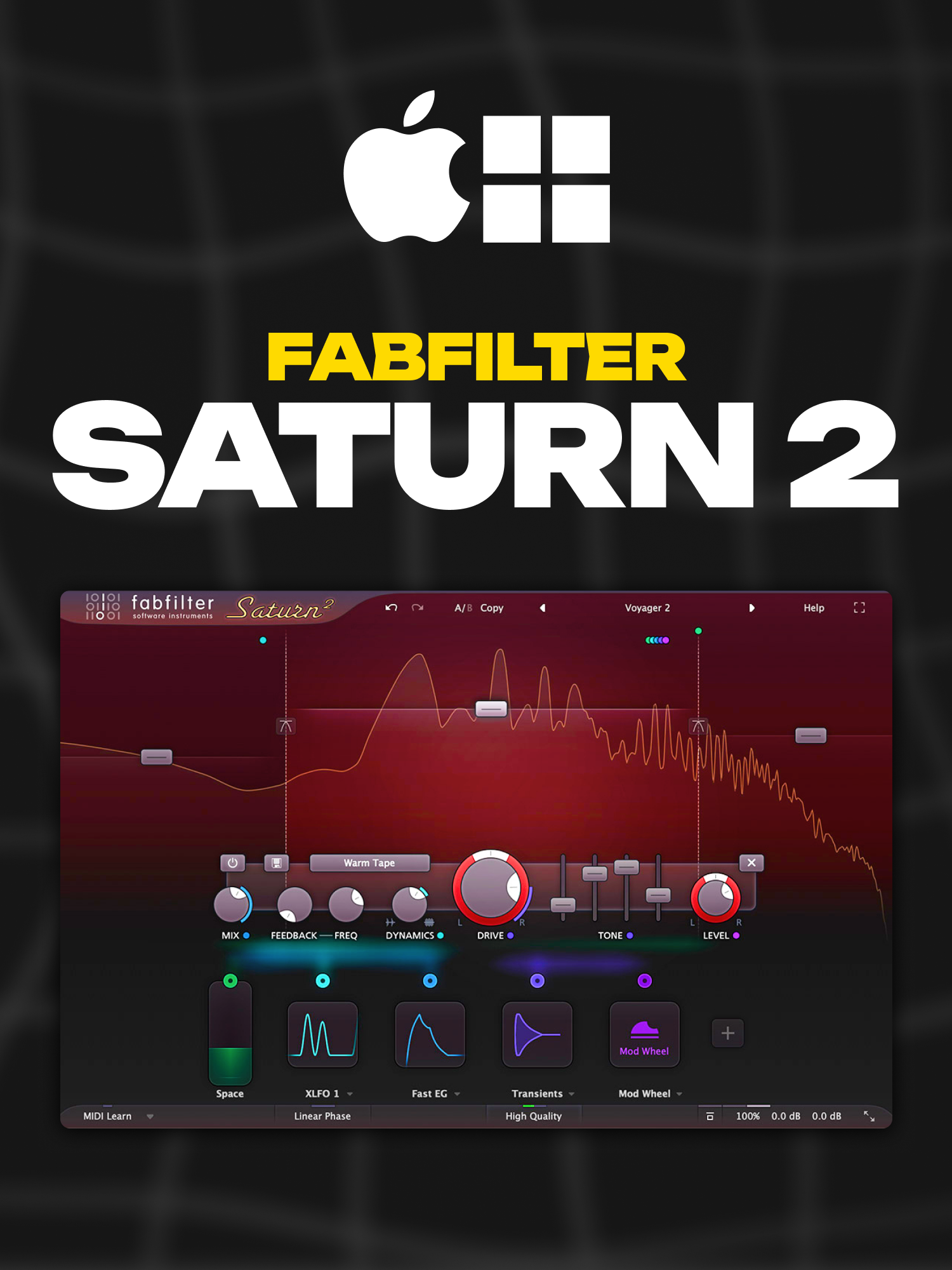 FabFilter Saturn 2 (Бессрочная лицензионная активация) для macOS & Windows