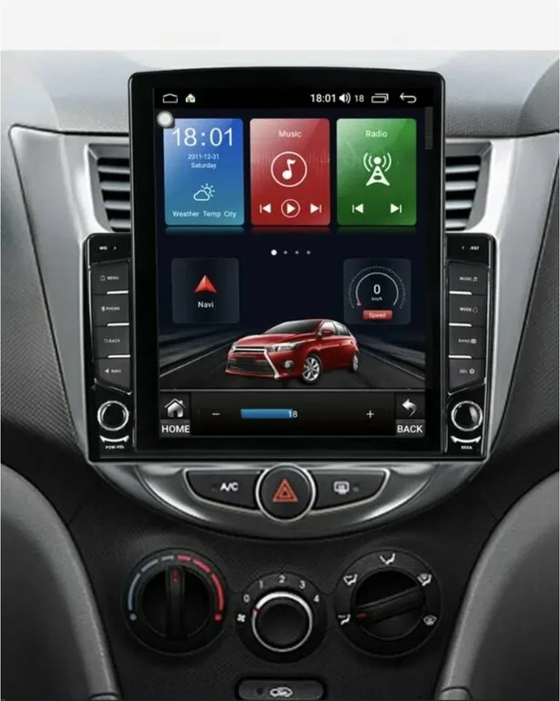 Магнитола андроид Tesla для Hyundai Solaris; Accent 2010-16г/ 8-ядер/Android-Auto/CarPlay