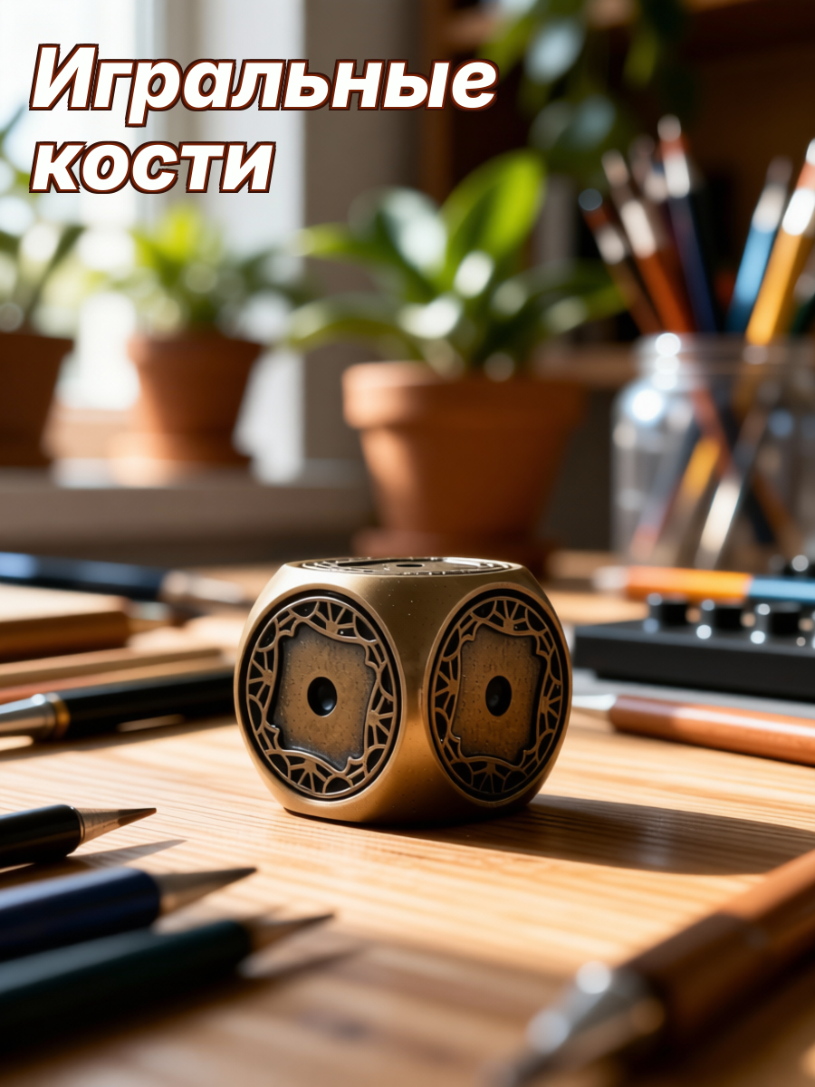 Коллекционные латунные кости с винтажным дизайном для настольных игр