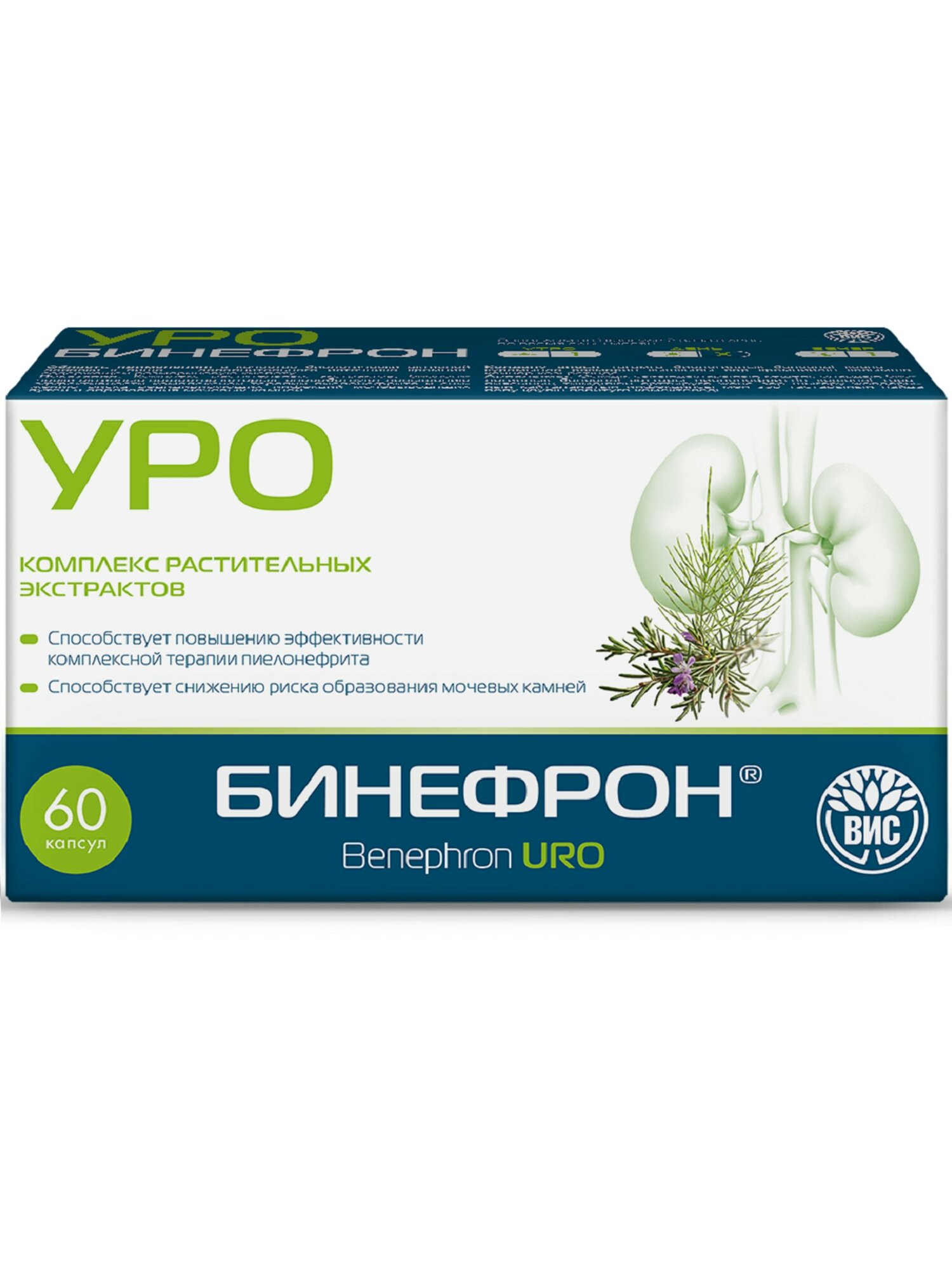 Бинефрон УРО N60 капс ПО 0,46Г — Капсулы массой 0,46г - 60 шт в уп.