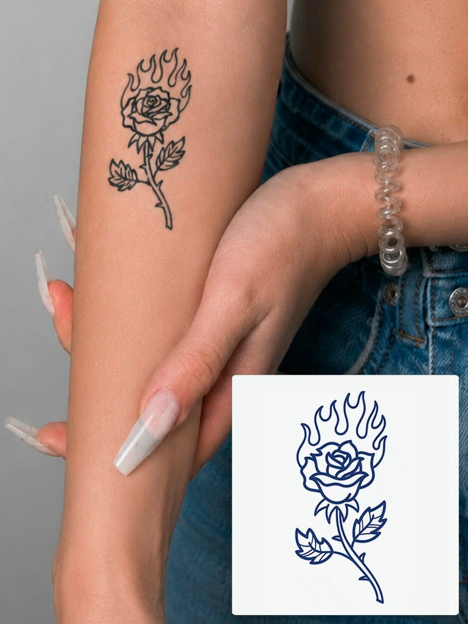 Tattoo'шки Временные тату без пленки (темнеют через 24 часа) 5*5см наклейки переводные 5х5 темнеющие