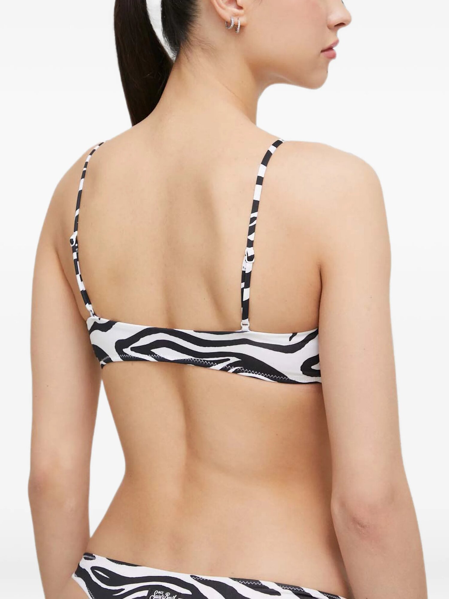 Купальник MC2 Saint Barth Zebra-print bikini top, размер 44, бежевый/белый — фото 1
