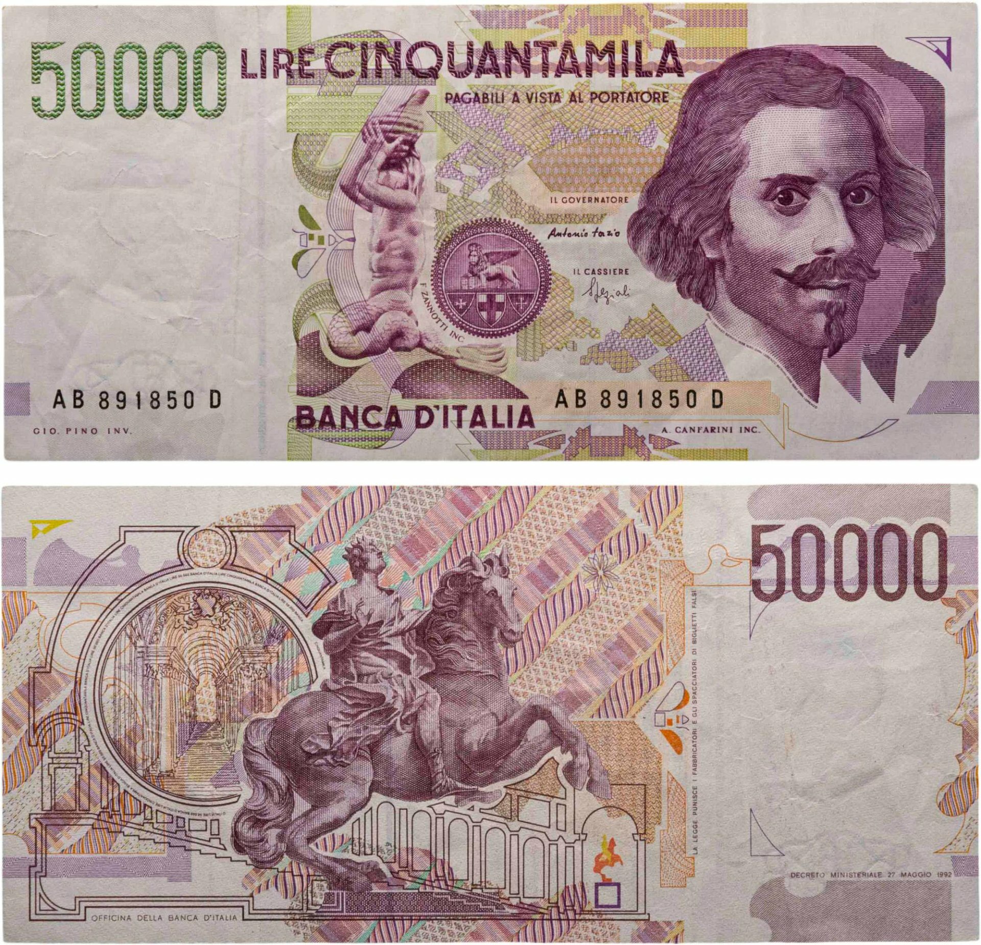 Италия 50000 лир 1992