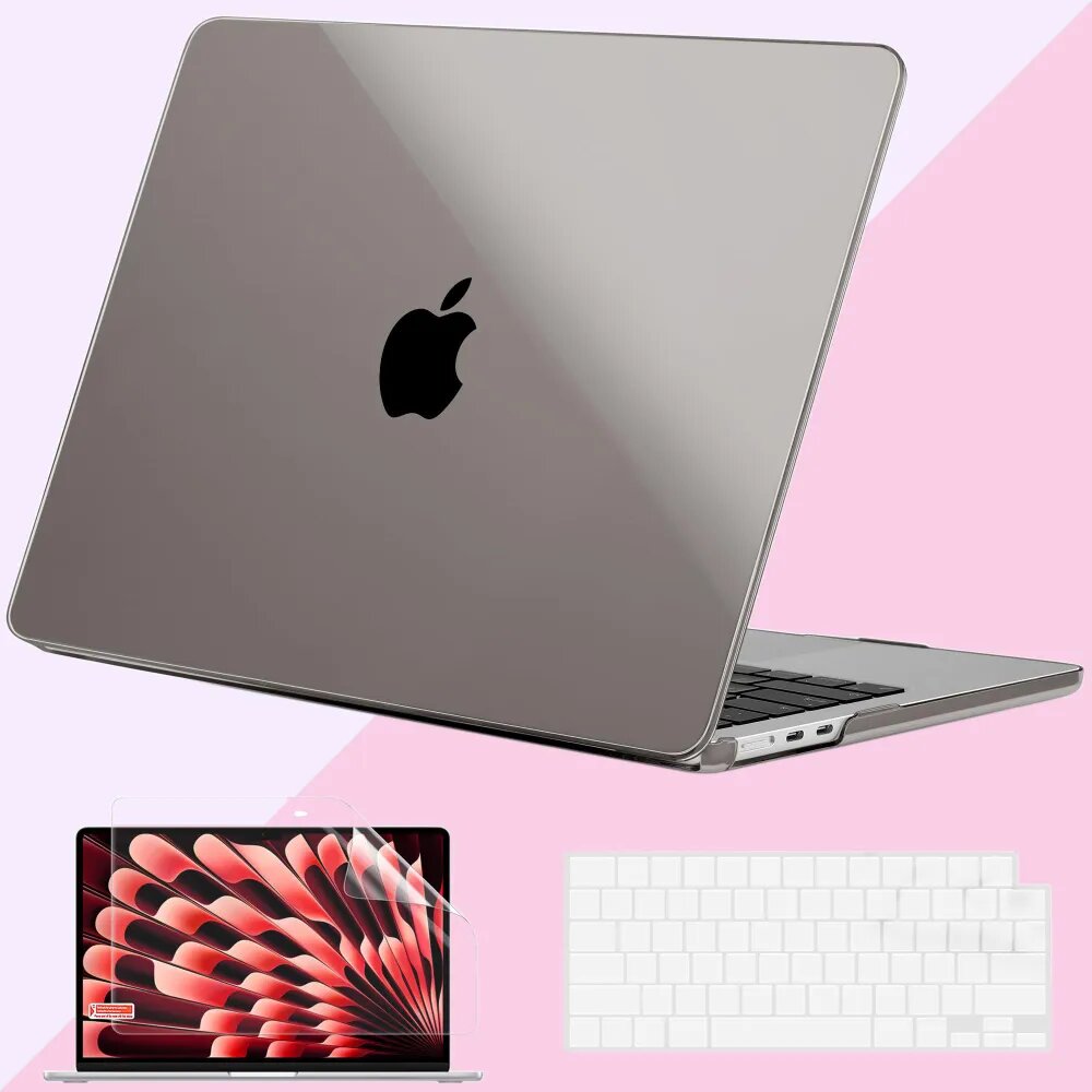 Совместим с 13-дюймовым чехлом MacBook Air (модели A1369 и A1466, более старая версия 2010-2017 годов выпуска), пластиковым жестким чехлом с крышкой клавиатуры и защитной пленкой для экрана,