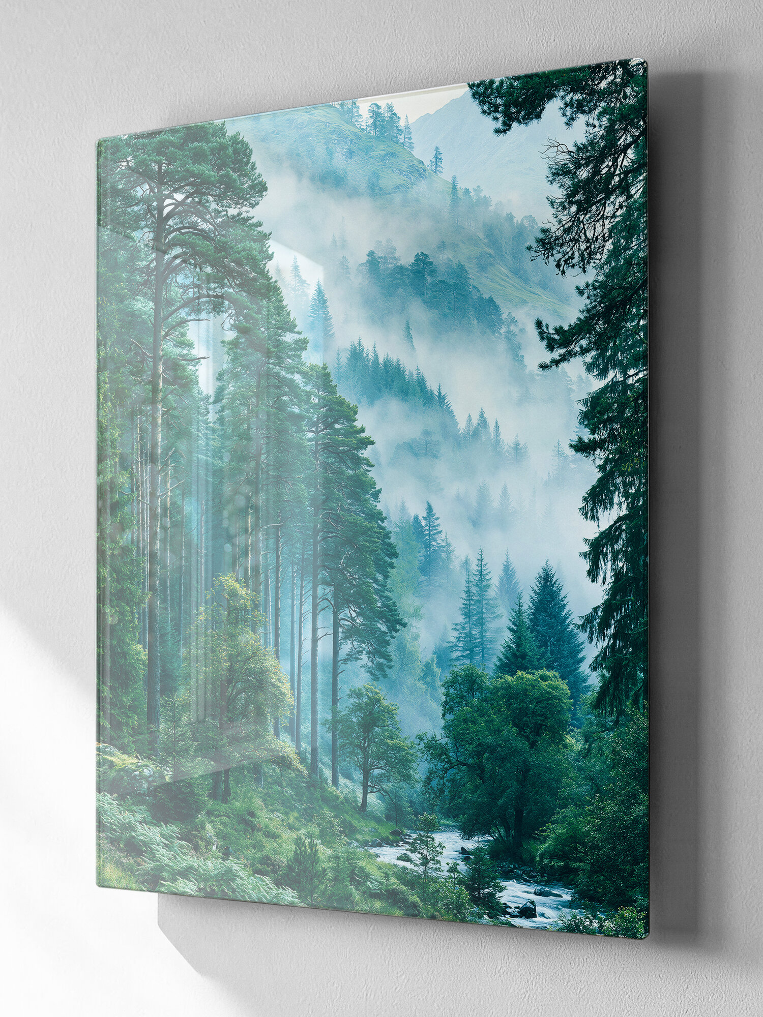 Картина Postermarket "Туманный лес" на стекле, цифровая печать, 40x50 см