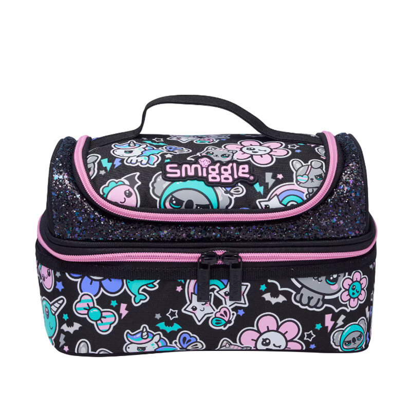Сумка для обеда Smiggle, черная с розовым шиммер