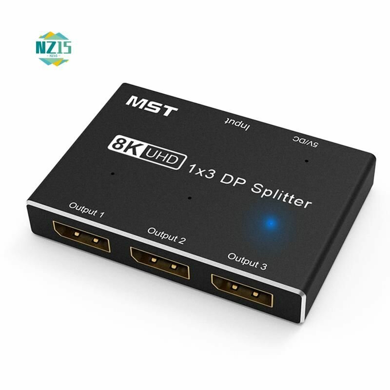 (D P Q X) Разветвитель Displayport 8K 1X3 DP 8K60Hz 4K120Hzz Hub Мультимониторный разветвитель с расширенным дисплеем и зеркальным режимом 1x3 хаб мультимонитор зеркальный режим
