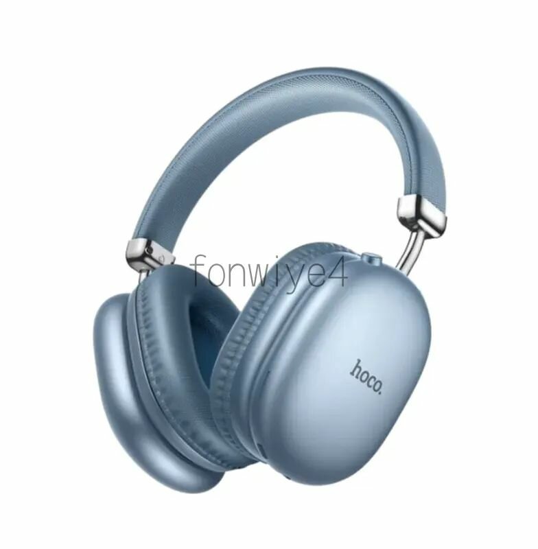 Hoco Наушники беспроводные с микрофоном, Bluetooth, 3.5 мм, Слот для SIM-карты, голубой, лазурный гарнитура Bluetooth слот для сим 3.5 мм джек голубой лазурный