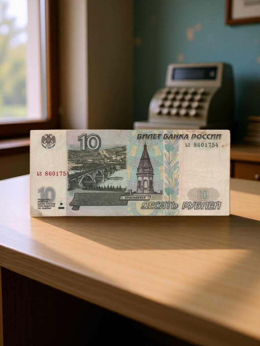 Купюра - банкнота 10 рублей 1997 без модификации. Из оборота состояние на фото .