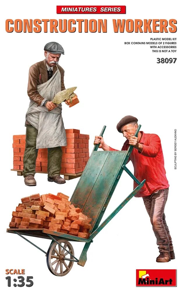 Модель для сборки рабочего-строителя MiniArt 38097 1/35 и вспомогательного инструмента