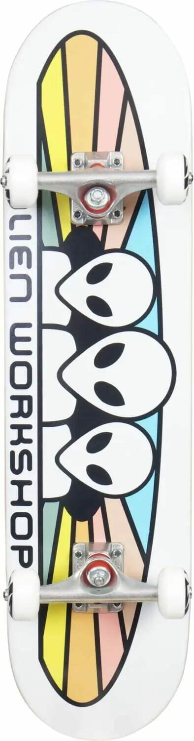 DECATHLON скейтборд alien workshop spectrum, бело-красный, 7,75"