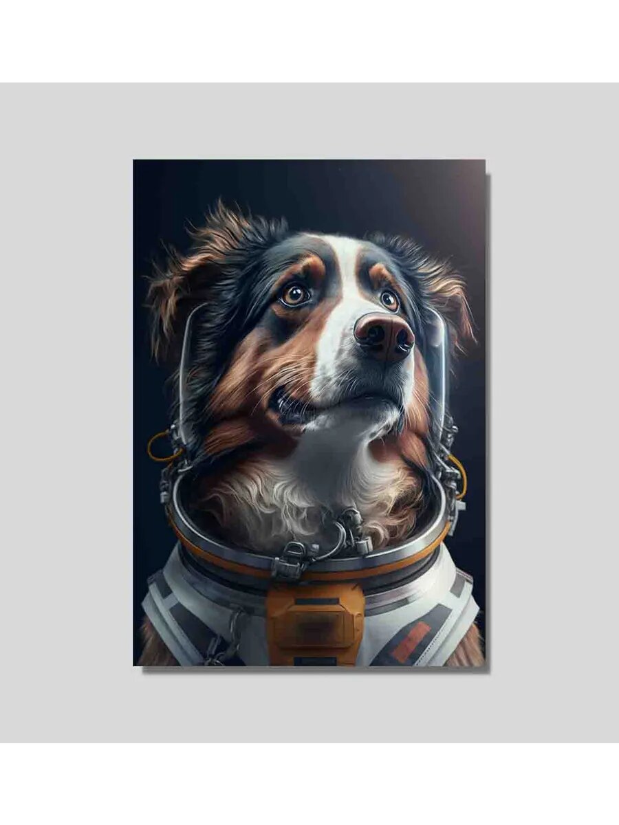 Австралийская овчарка-космонавт 4, Плакат 30x42см