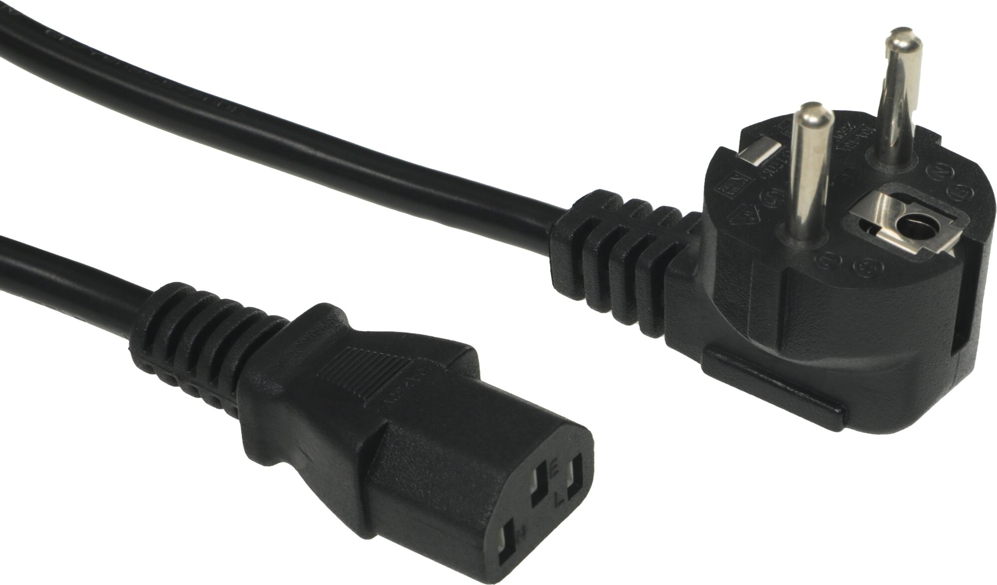 Кабель KingPrice KP-PC-Euro-C13-1.5m Евровилка угловой IEC C13 1.5м черный