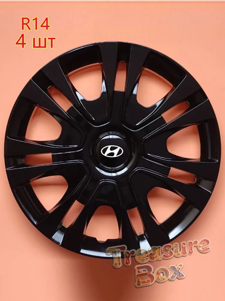 Колпаки R14 на автомобили Hyundai, Универсальные, комплект 4 шт, 14 диаметр