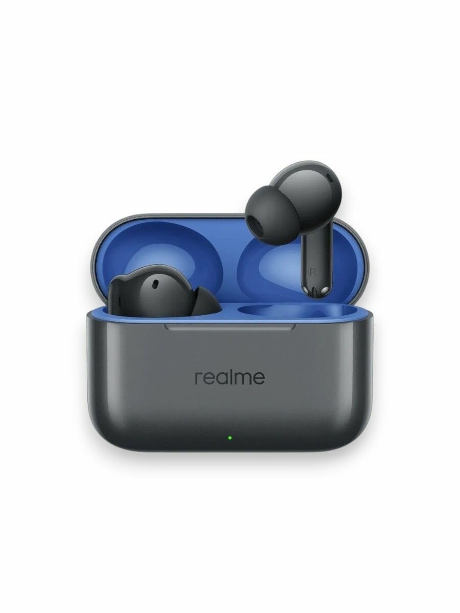 Realme наушники беспроводные Bluetooth Buds T200 (RMA2410) с микрофоном и активным шумоподавлением ANC, серый