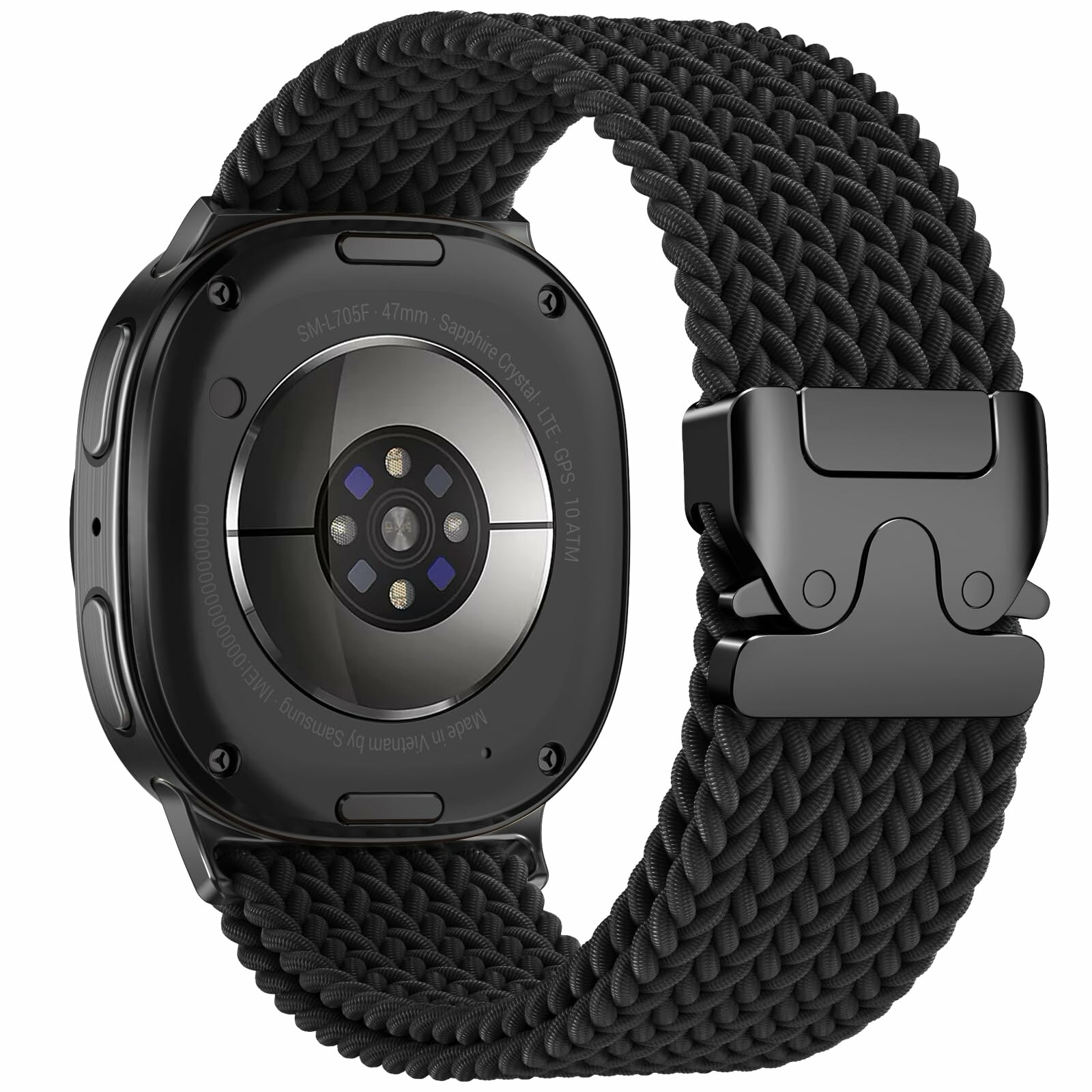 Эластичный нейлоновый спортивный ремешок, плетёный Solo Loop, для Samsung Galaxy Watch 8 40мм 44мм / Watch 8 Classic 46мм, с пряжкой-парашютом