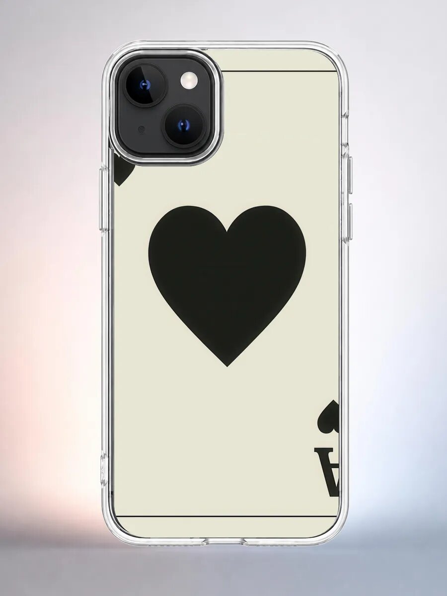 Чехол iPhone 14 туз червей силиконовый прозрачный