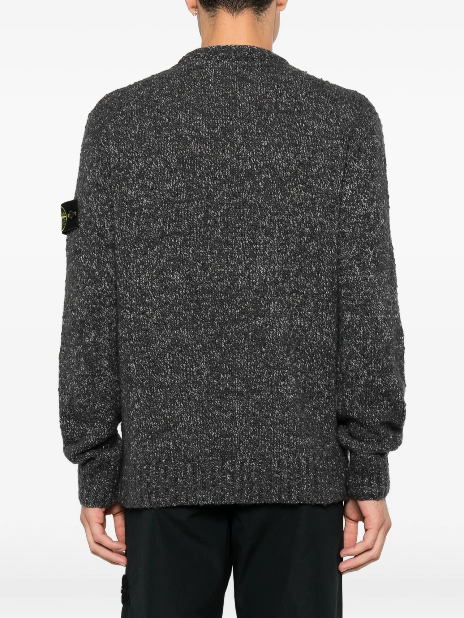 Свитер Stone Island Logo-patch marl-knit sweater, размер 2XL, , grey — фото 1