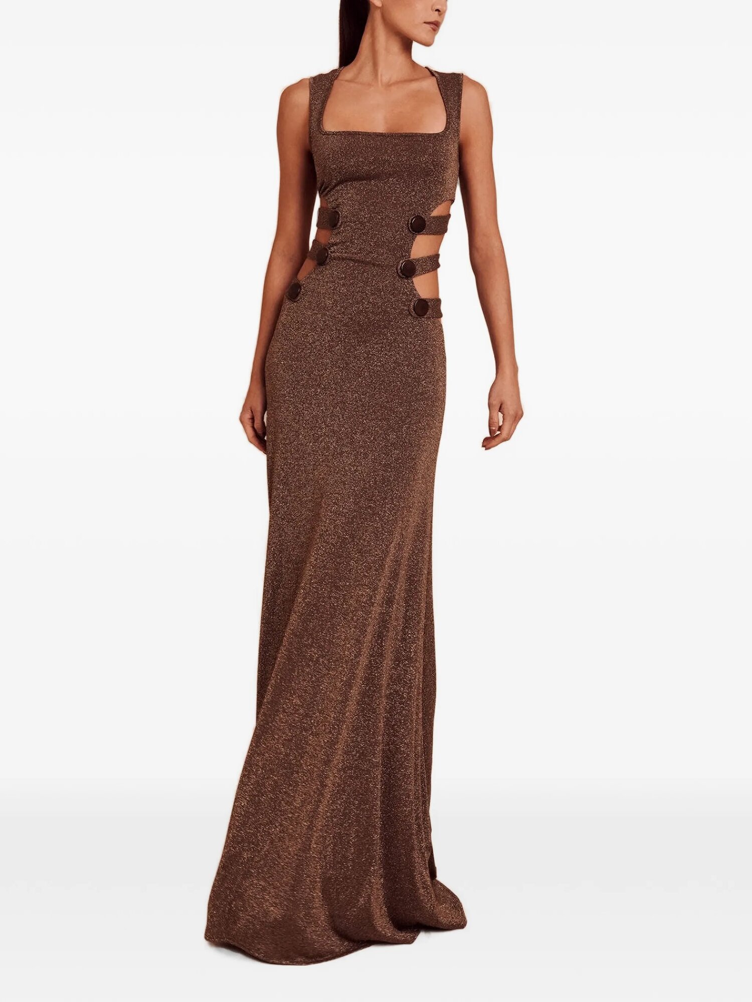 Бюстгальтер Ginebra cut-out button-embellished gown